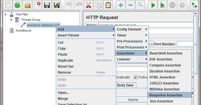 Jmeter Response Assertion To Assert Response Code 