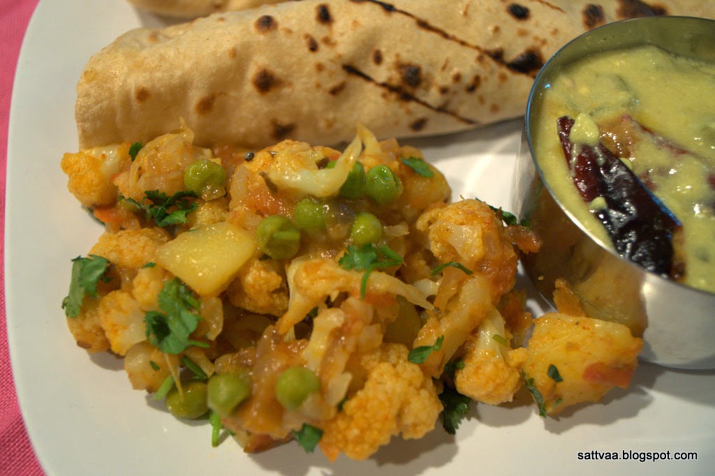 Sattvaa: Alu-Gobi(Potato-Cauliflower) masala - Simple, yet very ...
