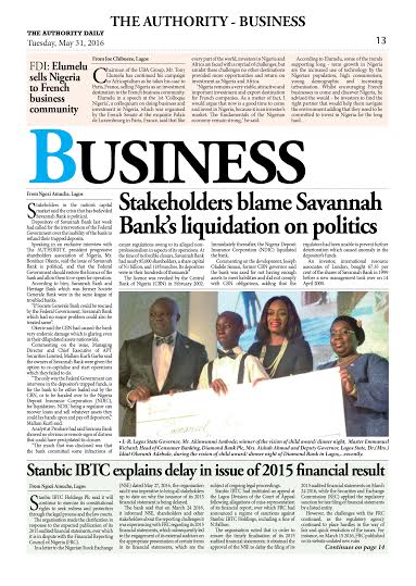 The Authority Newspapers Today May 31st, 2016