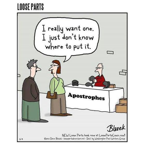 Mystery Fanfare: Cartoon of the Day: Apostrophe