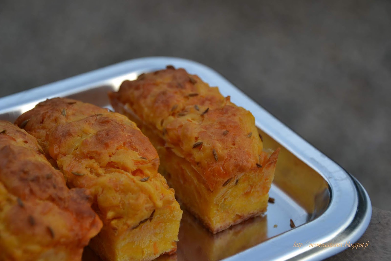 Cake salé carotte, mimolette, cumin