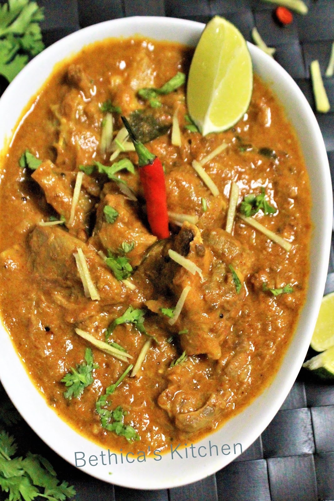 Bethica's Kitchen Flavours: Ginger Mutton Angara