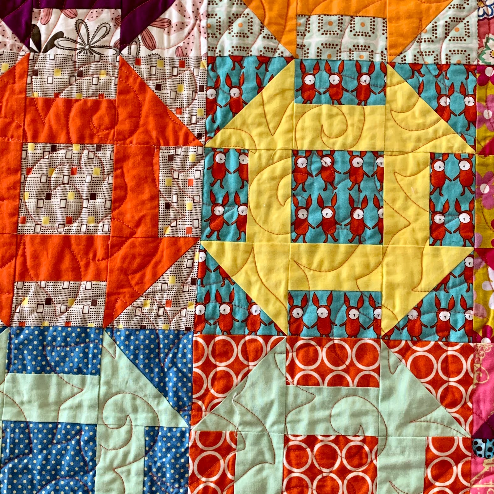 klein meisje quilts: solids on prints: classics: churn dash, shoo-fly, framed nine-patch