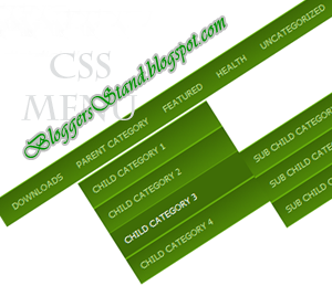 CSS Green Colour Style Drop Down Navigation Menu Bar - BloggersStand
