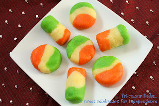 Cook like Priya: Tri-color Pedas - A sweet Independence Day!!!
