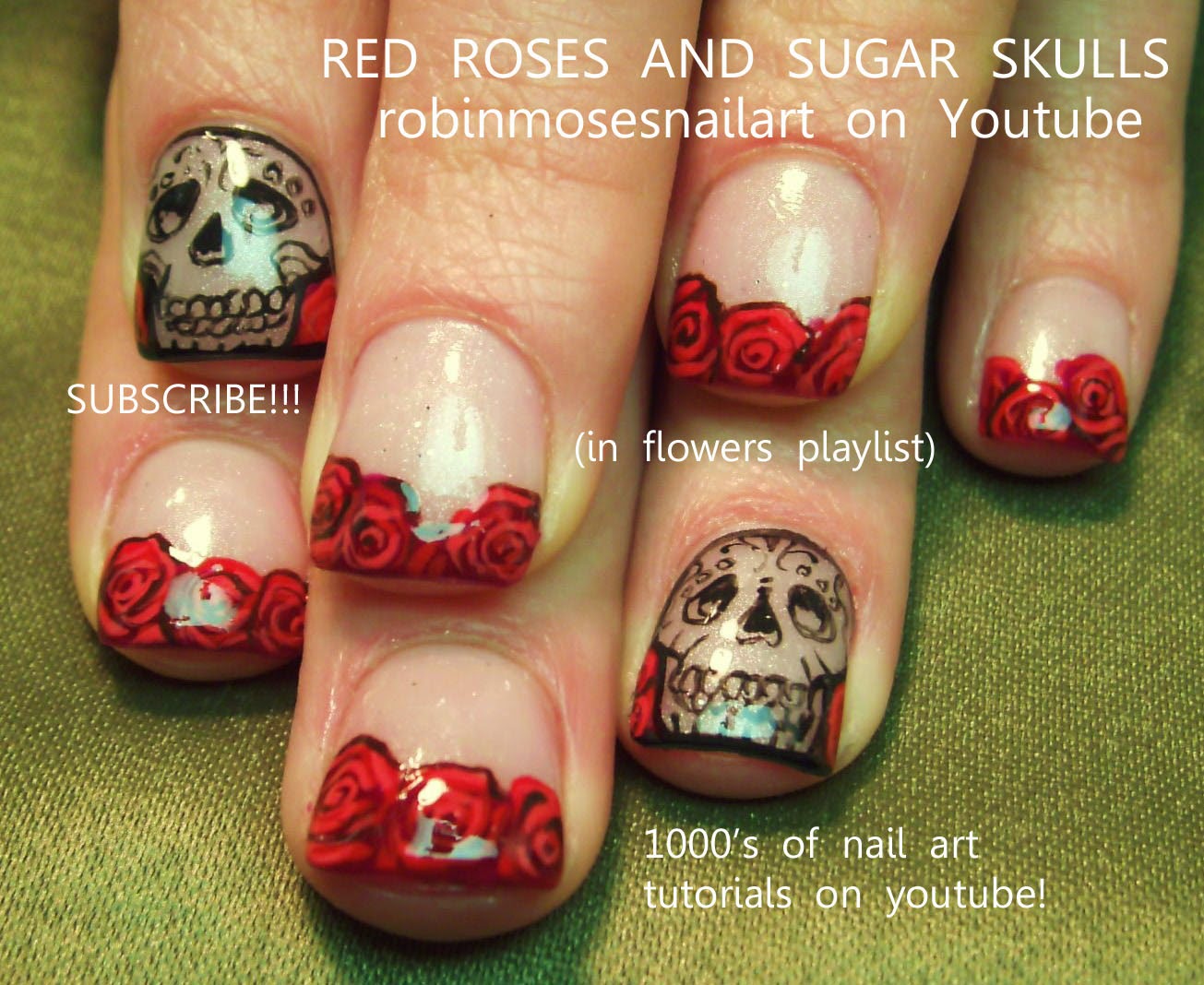 Nail Art by Robin Moses: "skull nails" "skeleton nails" "skeleton lace ...