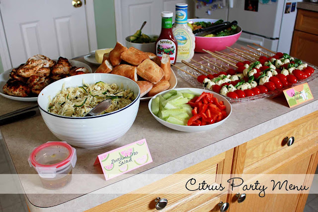 Katie's Nesting Spot: A Citrus Themed Birthday Party Menu