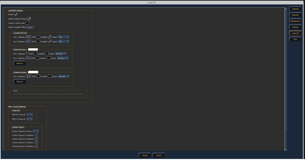 Desde la Tramoya : Configurando puertos dmx (EOS-NOMAD)