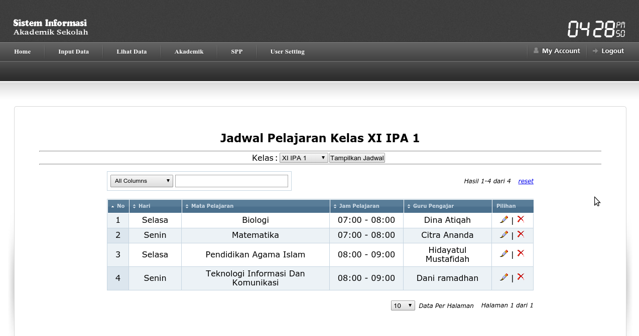 Sistem Informasi Akademik Sekolah Berbasis Web Dengan PHP dan MySQL ...