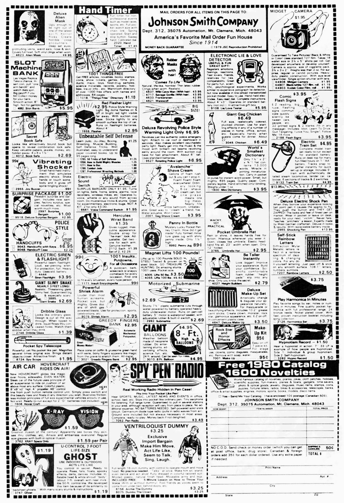 FUTURECHIMP: 1980 Johnson-Smith Comic Book Ad