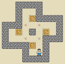 Sokoban: Sokoban lessons - Four boxes (with rooms)