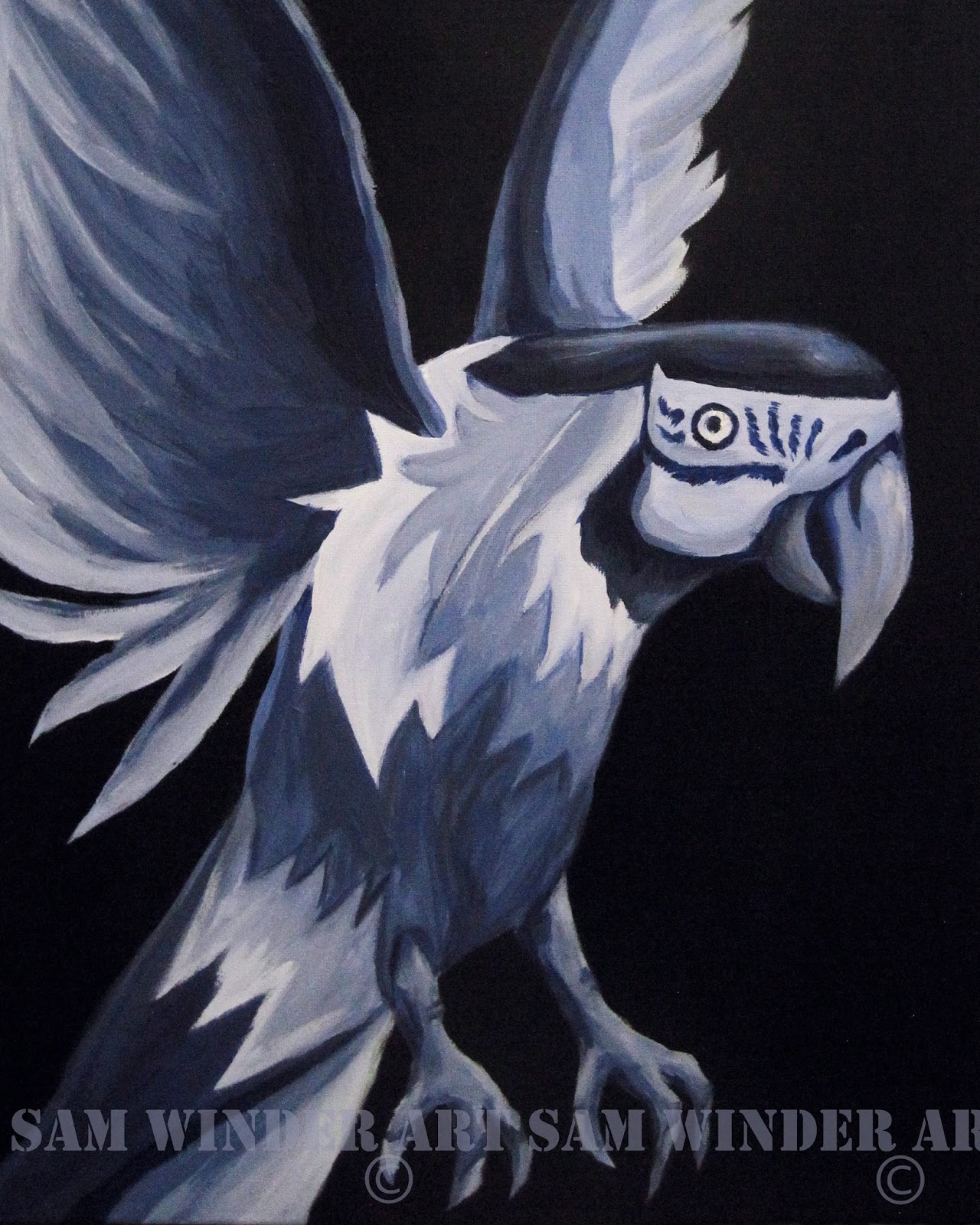 Sam Winder: Blue Monochromatic Parrot