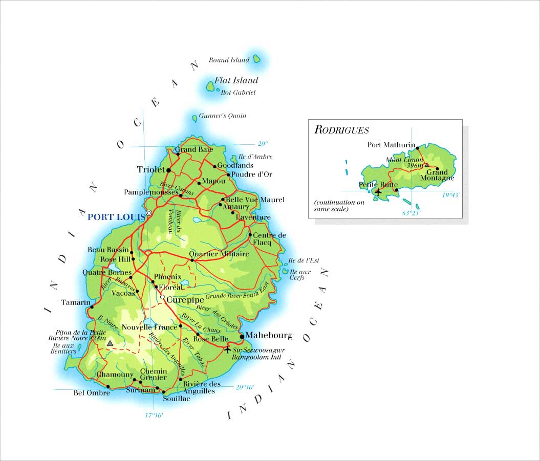 Mauricio | Mapas Geográficos das Ilhas Maurício