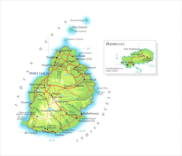 MAURITIUS - GEOGRAPHICAL MAPS OF MAURITIUS