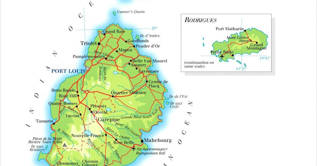 MAURITIUS - GEOGRAPHICAL MAPS OF MAURITIUS ~ Klima Naturali™