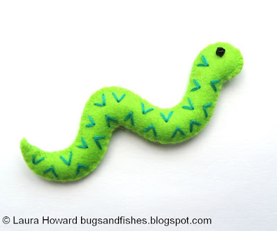 Bugs and Fishes by Lupin: How To: Make a Mini Felt Snake