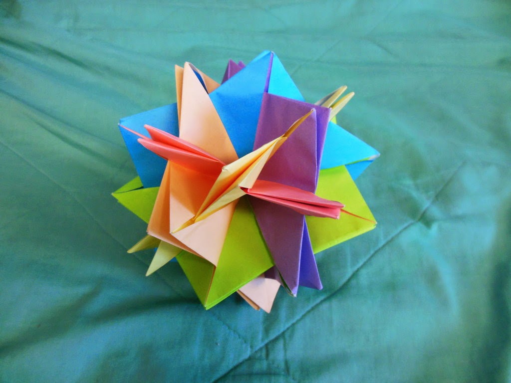 origami pentagon ball ~ paper crafts origami for kids