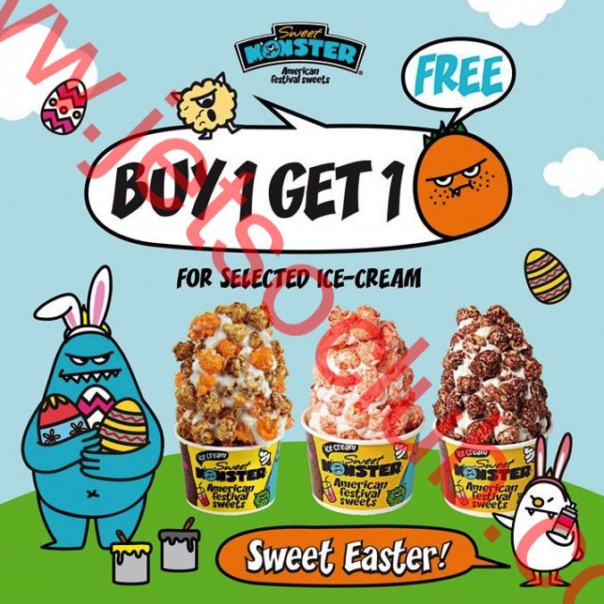 Sweet Monster：指定雪糕 買一送一（28/3-3/4） ( Jetso Club 著數俱樂部 )