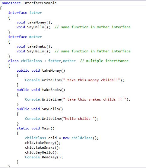 C#.NET Course Programs with Examples for Beginners : C#.NET -- INTERFACE