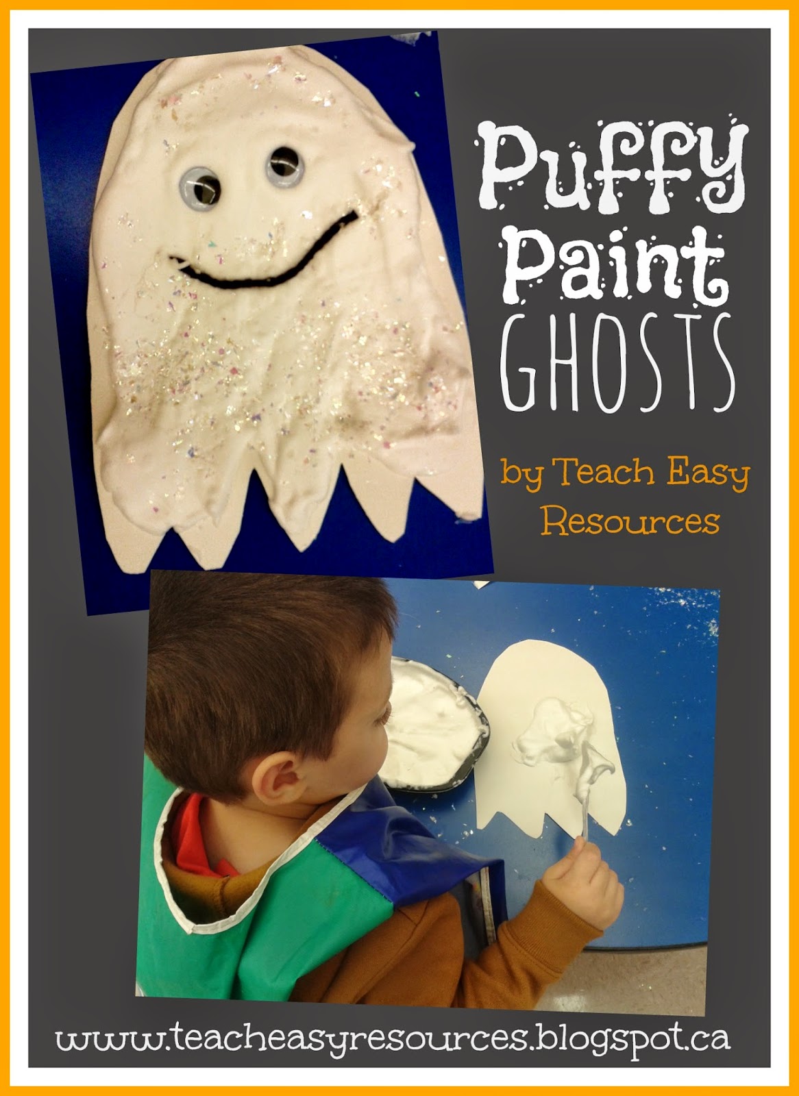 Teach Easy Resources: Puffy Paint Ghost Craft for Halloween