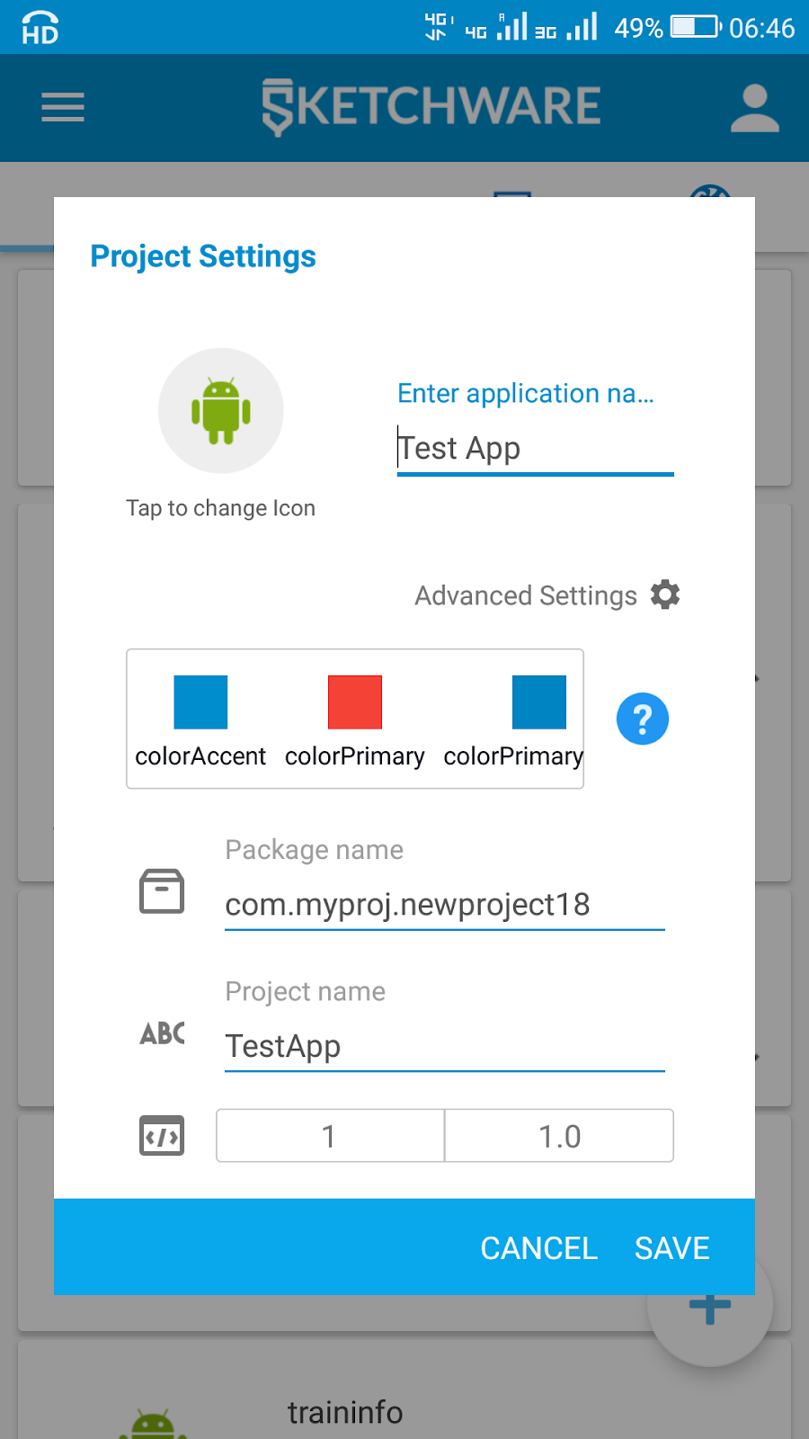 Codes For Modifying Action Bar In Sketchware