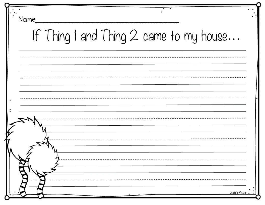 Hopping from K to 2!: Dr. Seuss's Birthday! Thing 1 and Thing 2 Activities