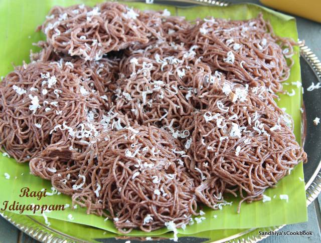 Sandhiya's Cookbook: Ragi Idiyappam | Kezhvaragu Idiyappam | Finger ...