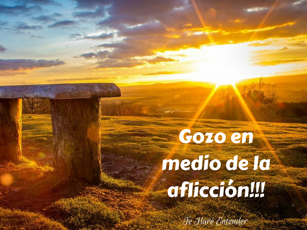 Te Haré Entender...: GOZO EN MEDIO DE LA AFLICCIÓN