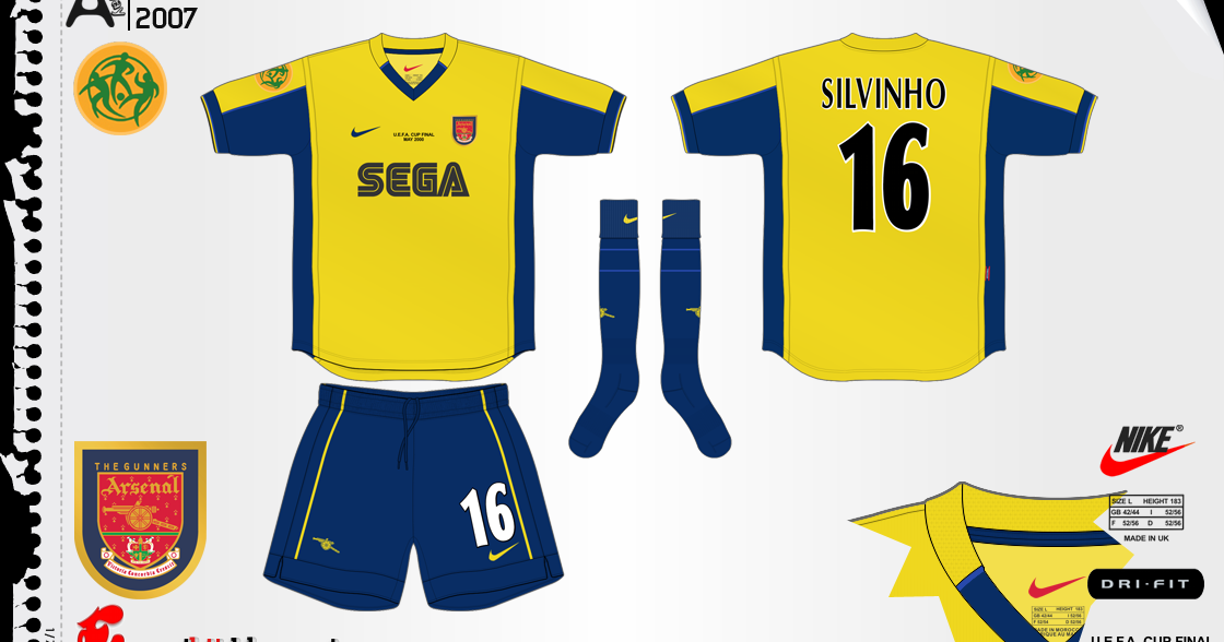Kit Design, by eroj: 2000-02 Arsenal (Home, Away e Third)