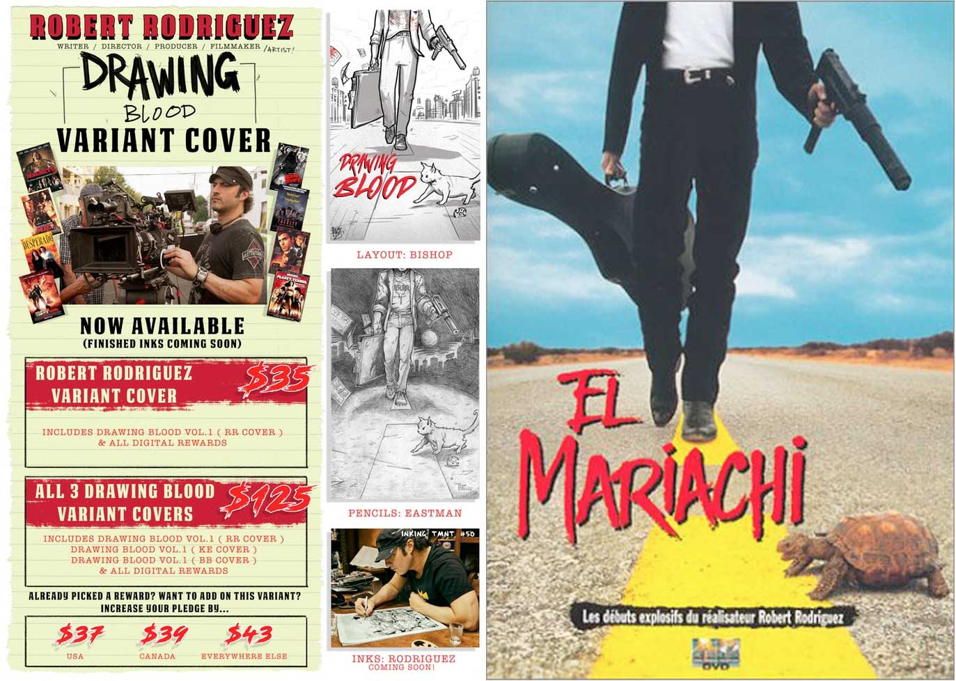 Kevin Eastman & Robert Rodriguez Collaborate On Cover Of Drawing Blood ...