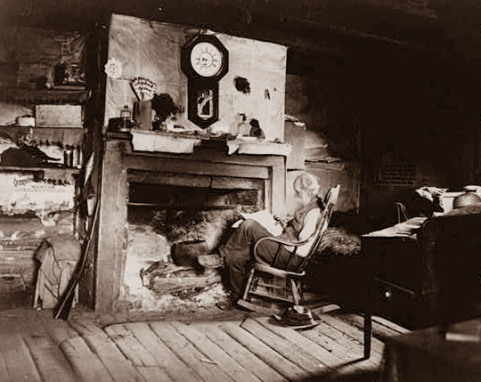 Old Timer by Fireplace