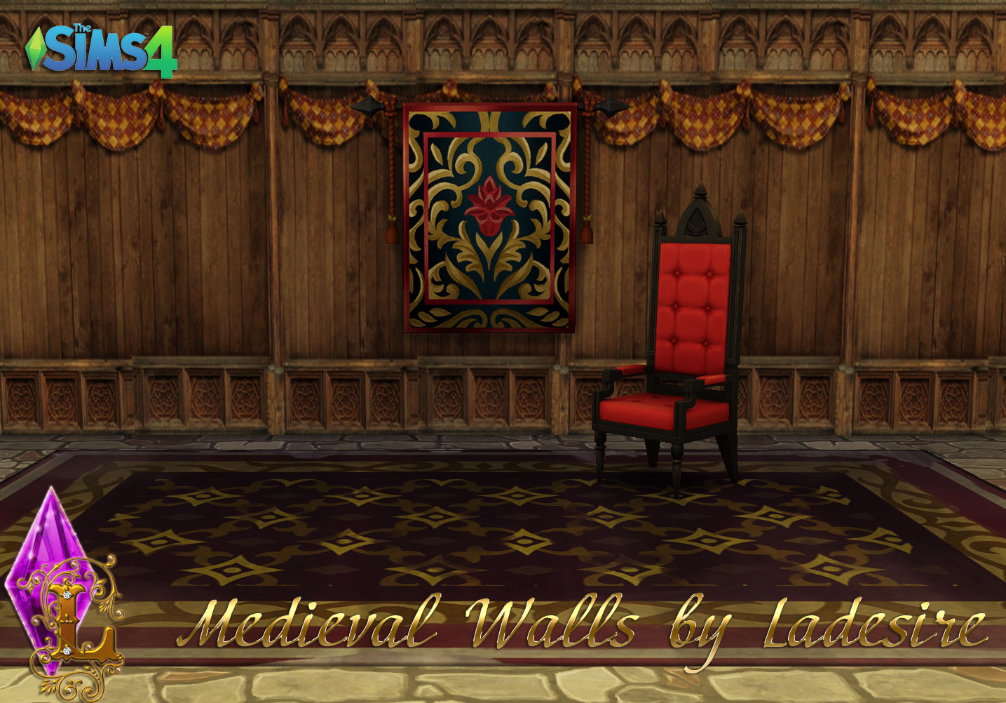Ladesire's creative corner): TS4 - Medieval Walls by Ladesire