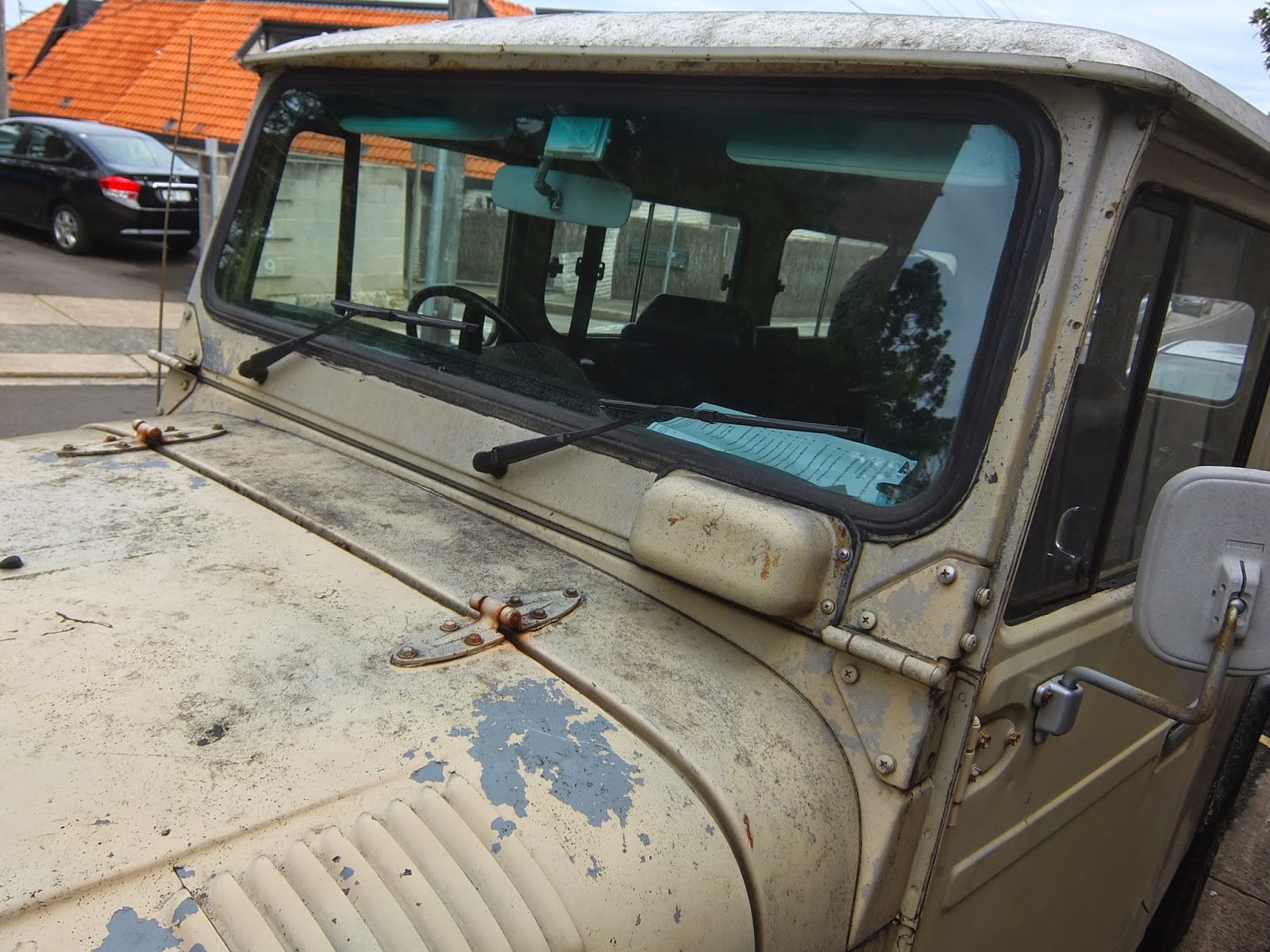 Aussie Old Parked Cars: 1984 Toyota Land Cruiser Troop Carrier (FJ47)