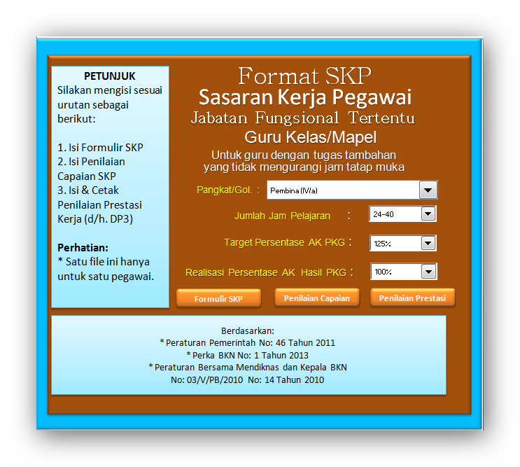 Contoh Format SKP Guru Kelas dan Guru Mapel Terbaru - RPP Guru SD
