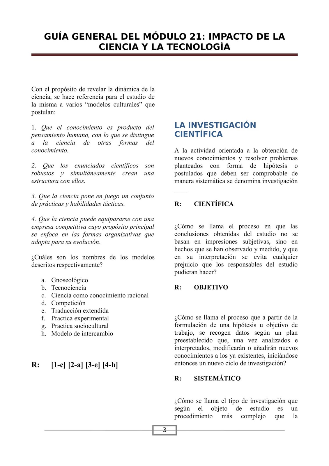 Guías Nuples GDL: Modulo 21 Impacto De La Ciencia Y Tecnologia
