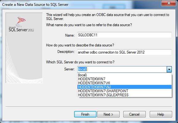 Hodentekmsss How Do You Create A Odbc Dsn To Sql Server 2012