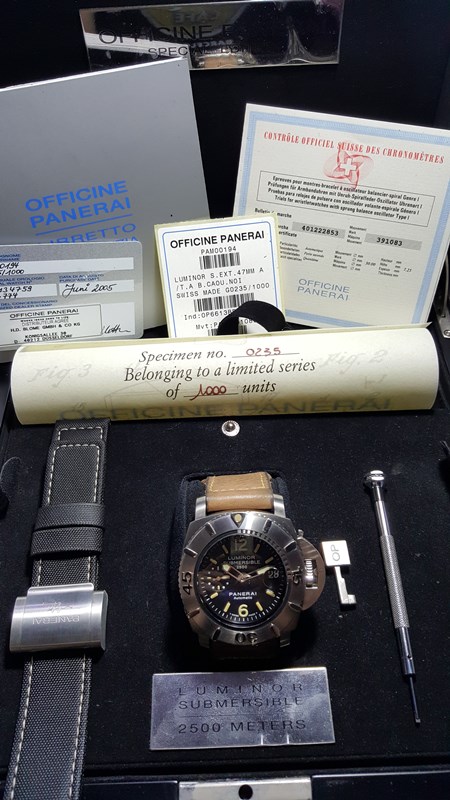 okewatch: [SOLD] Panerai pam 194 Luminor Submersible 2500M Limited 1000 ...