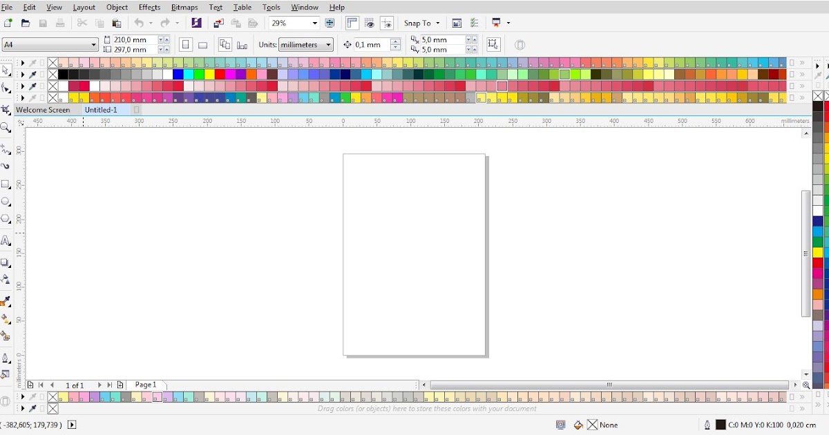 Cara menampilkan banyak pilihan warna di Corel: Menampilkan Warna ...