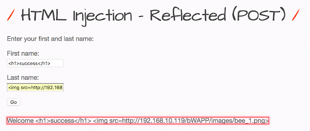 komorebi: [Medium] HTML Injection - Reflected (POST)