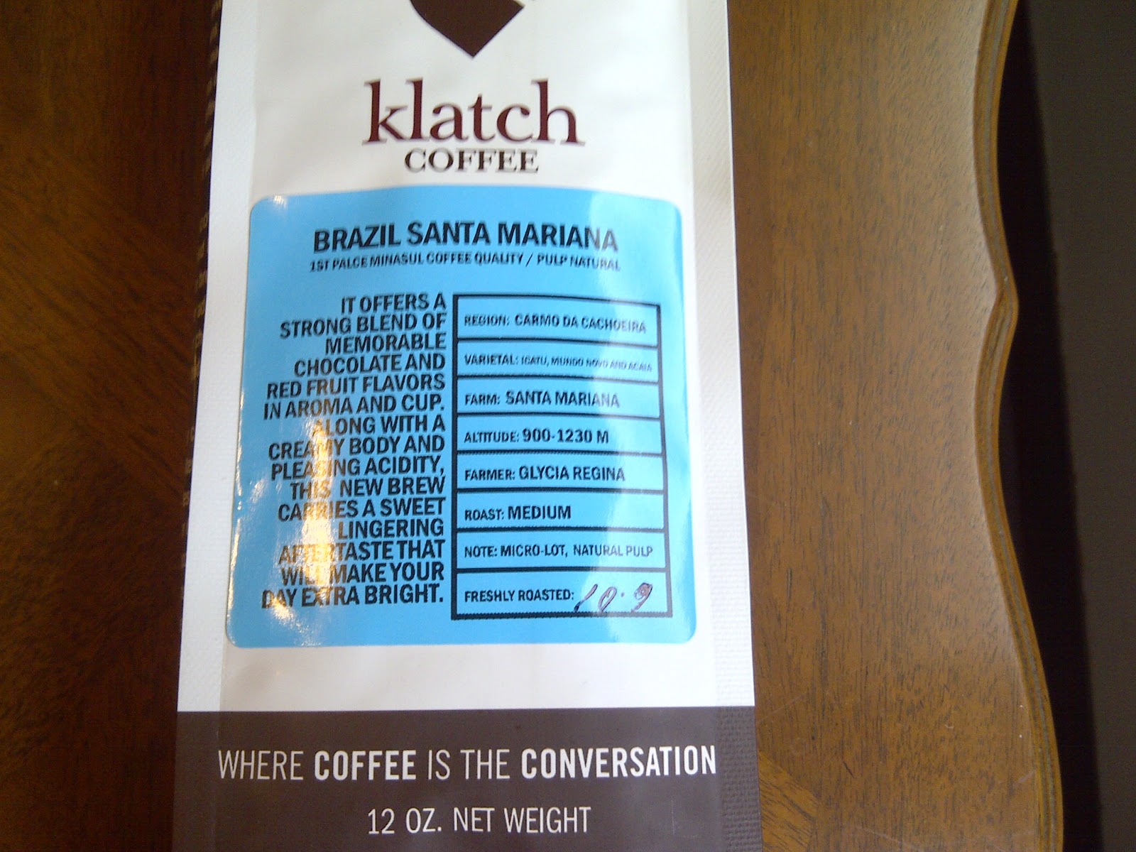 Coffee Lover: KLATCH COFFEE - Brazil Santa Mariana Roast