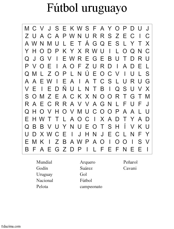 Fútbol uruguayo: Sopa de letras
