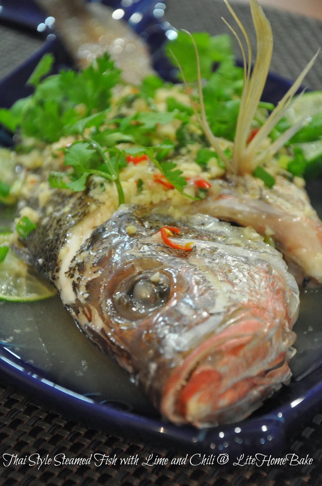 Let's Cook Thai - Steamed Snapper with Lime Sauce ~ Lite Home Bake
