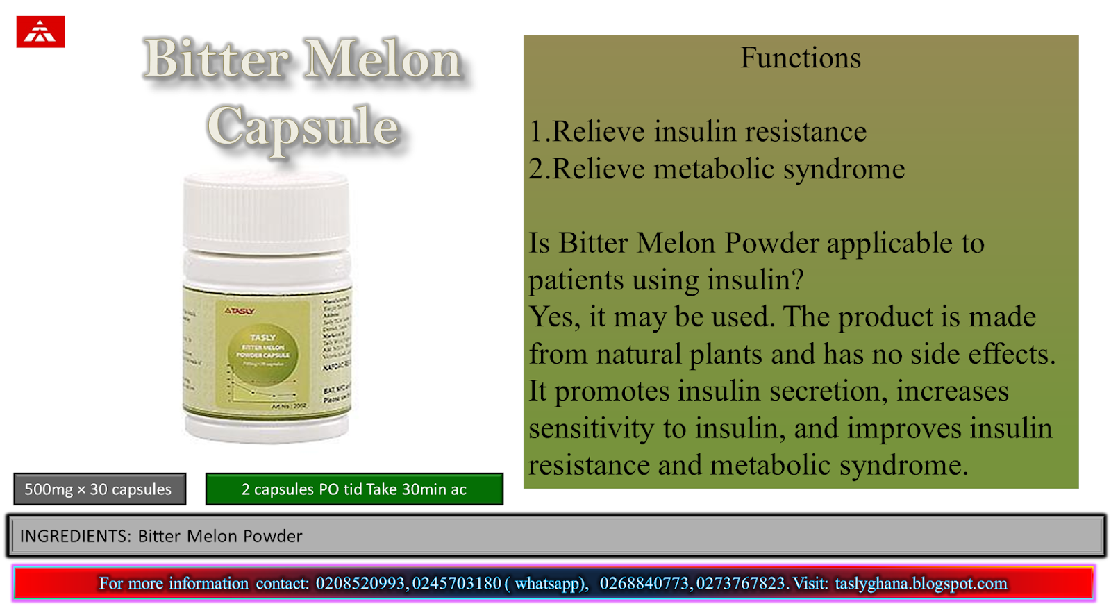 Tasly Bitter melon Capsule