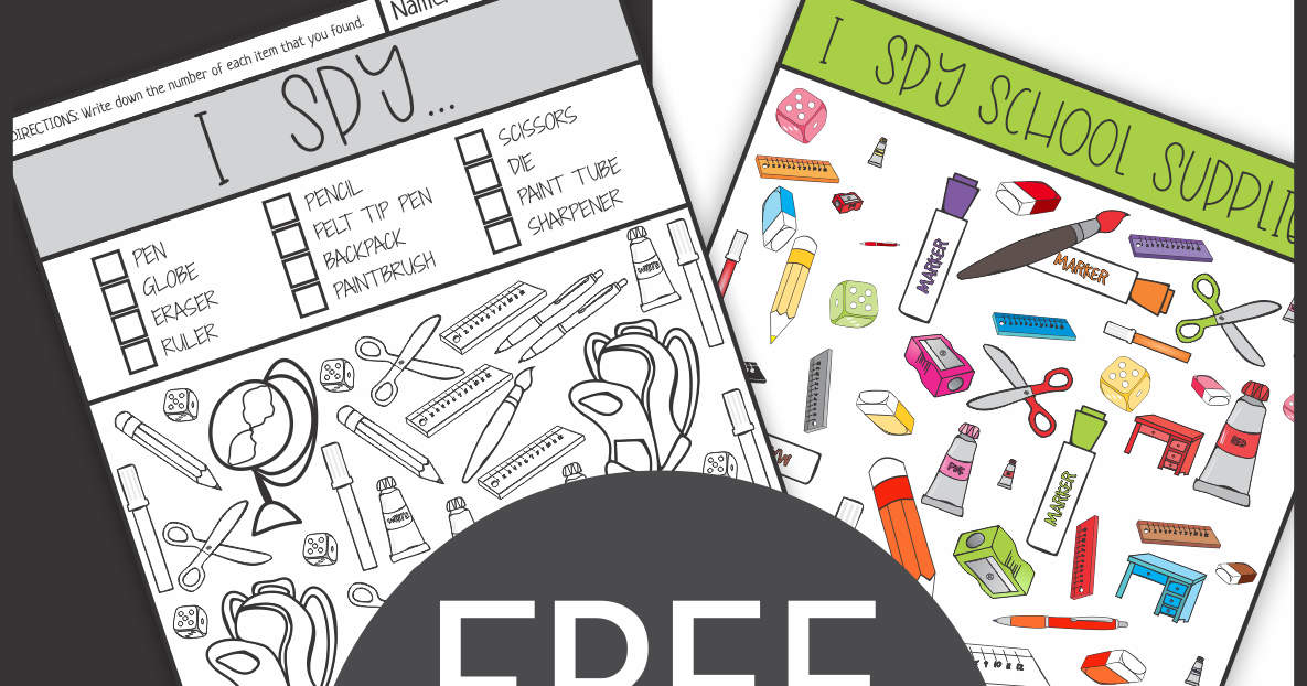 KM Classroom: Free Printable I Spy School Supplies