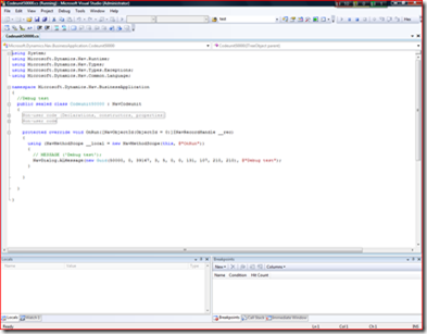 Debugging in NAV 2009,2009SP1 & NAV2009R2 RTC Client