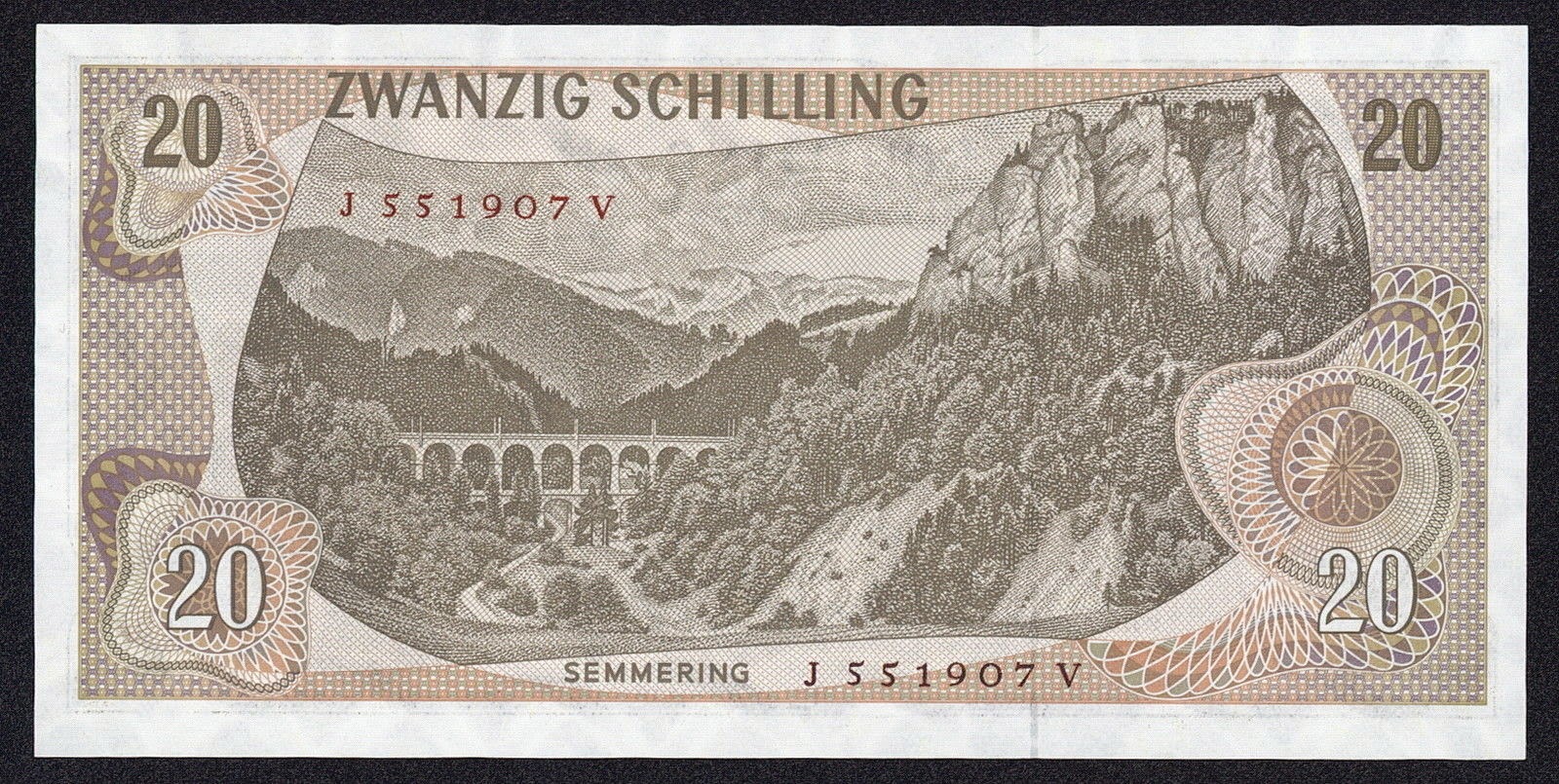 Austria 20 Schilling banknote 1967 Carl Ritter von Ghega|World ...
