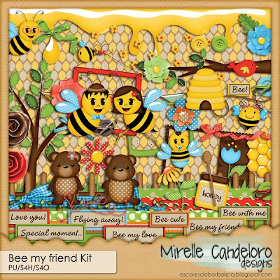As cores da Borboleta: Bee my friend Kit / Mini Kit / Brads and Bundle ...
