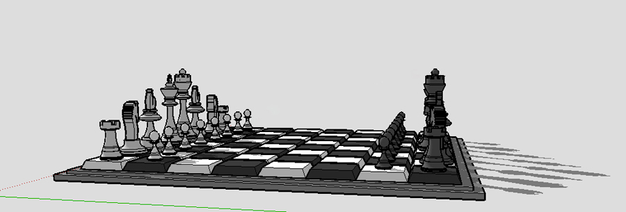 Fideal: Chess set created in Google SketchUp