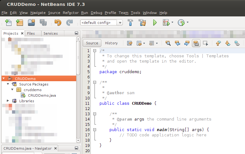 SIMSAM7: Quick CRUD Application on Netbeans 7.3