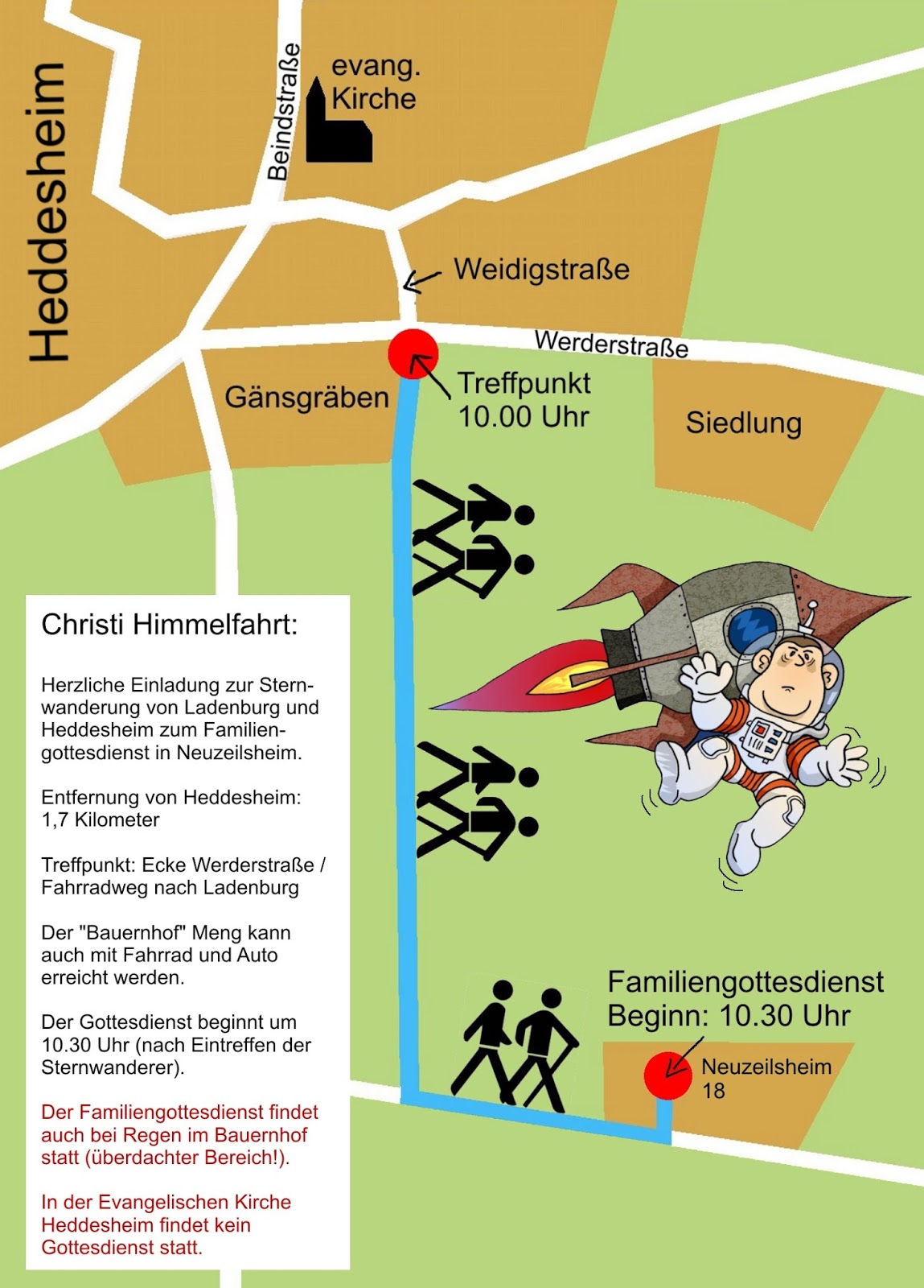 KIKIBLOG Heddesheim: Sternwanderung zum Familiengottesdienst an Himmelfahrt